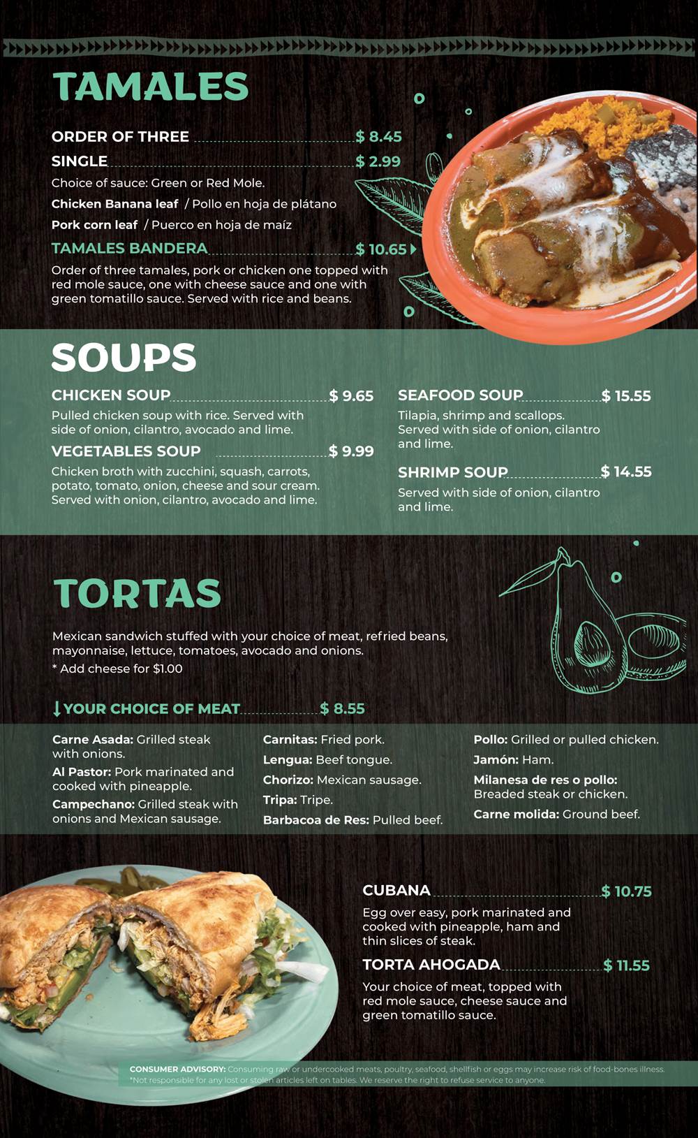 El Dorado Mexican Restaurant - Menu